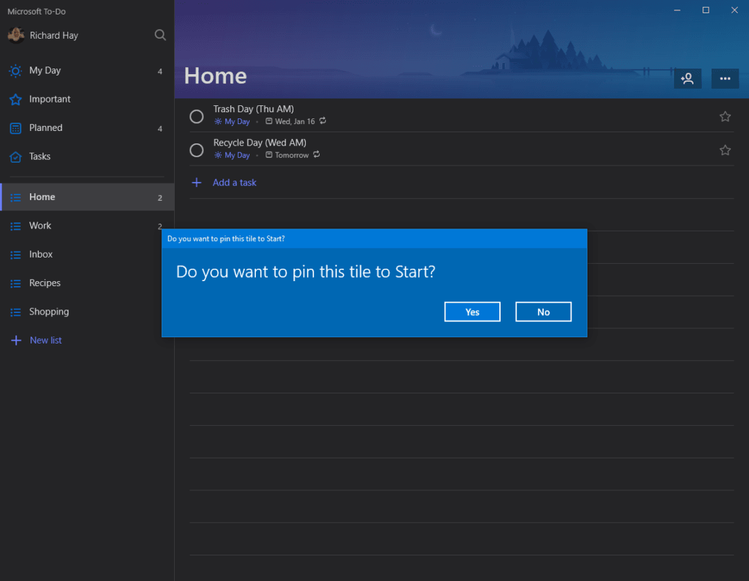 How To: Pin Microsoft To-Do Lists on Windows 10 Start Menu ...