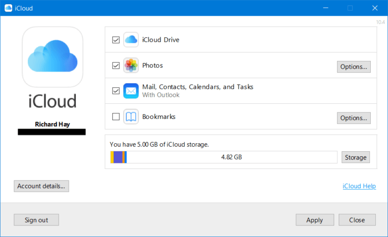 Hands On: Windows 10 Apple iCloud App and Service | WindowsObserver.com