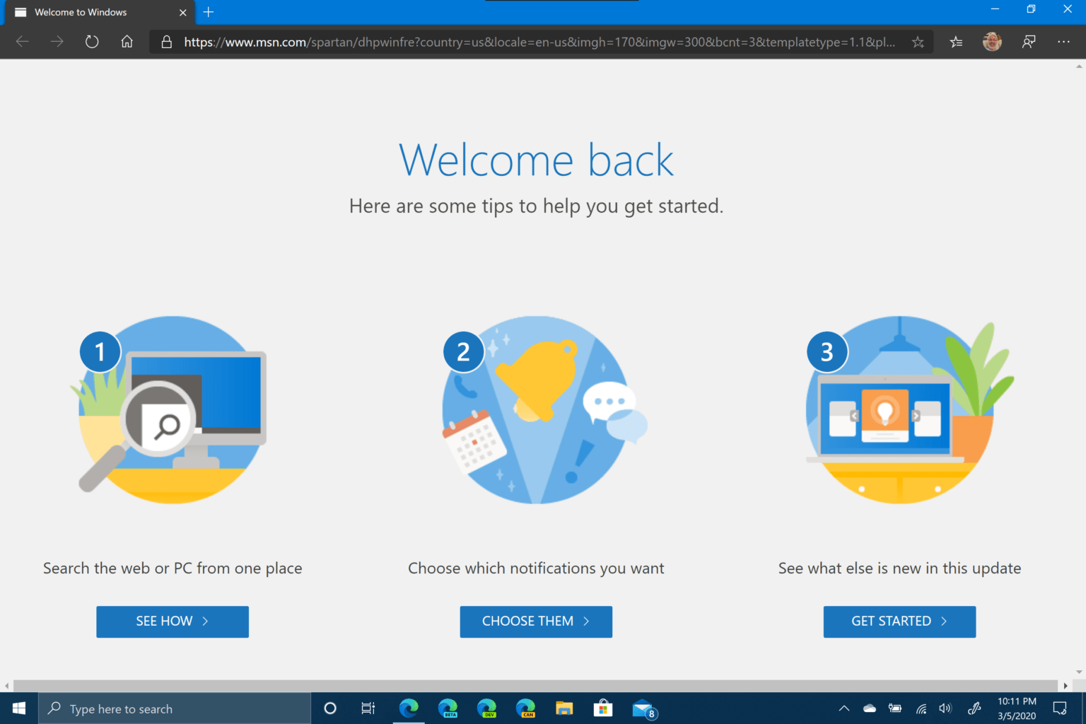 edge-welcome-back-windows-10-build-update | WindowsObserver.com